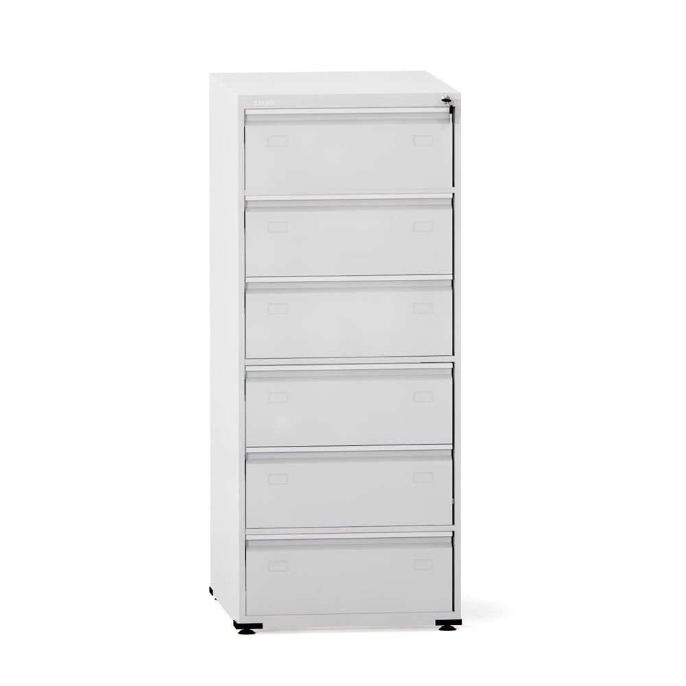 Arquivo De Aço Com 06 Gavetas Pandin 136 M Cinza Cristal